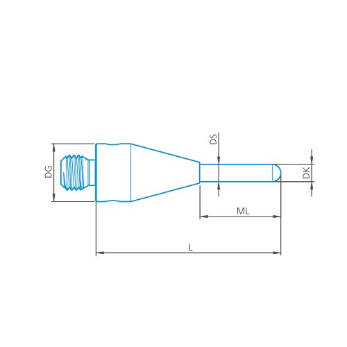 Cylinder stylus M3 XXT, DK1.5 L16 - M3 XXT, spherical cylinder styli ...